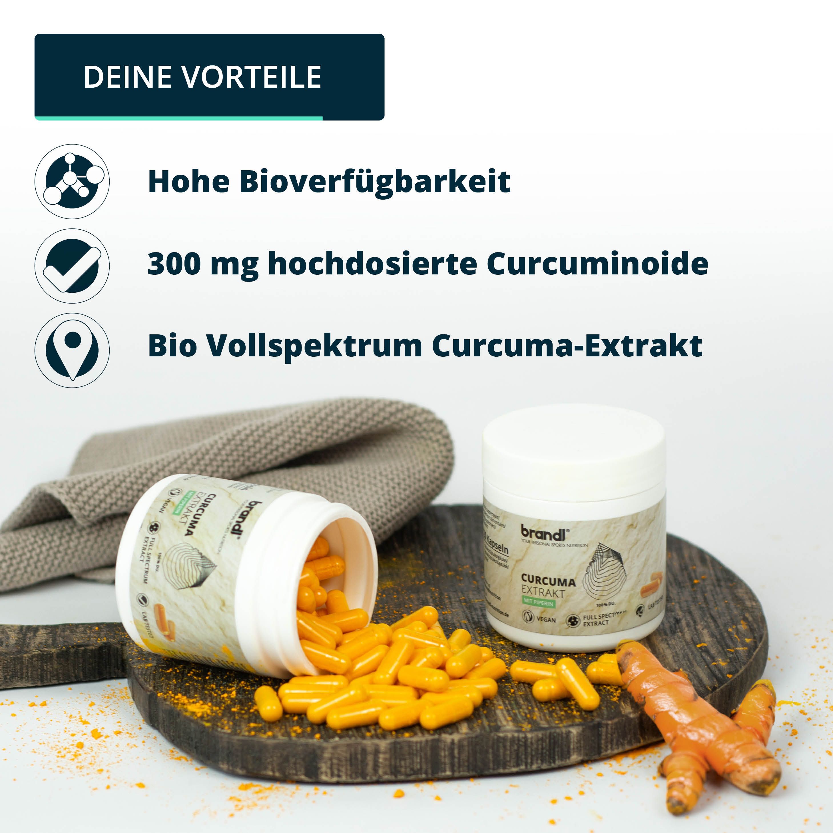 brandl® Curcuma Extrakt mit Curcumin (Curcuminoide) & Piperin 240 St ...