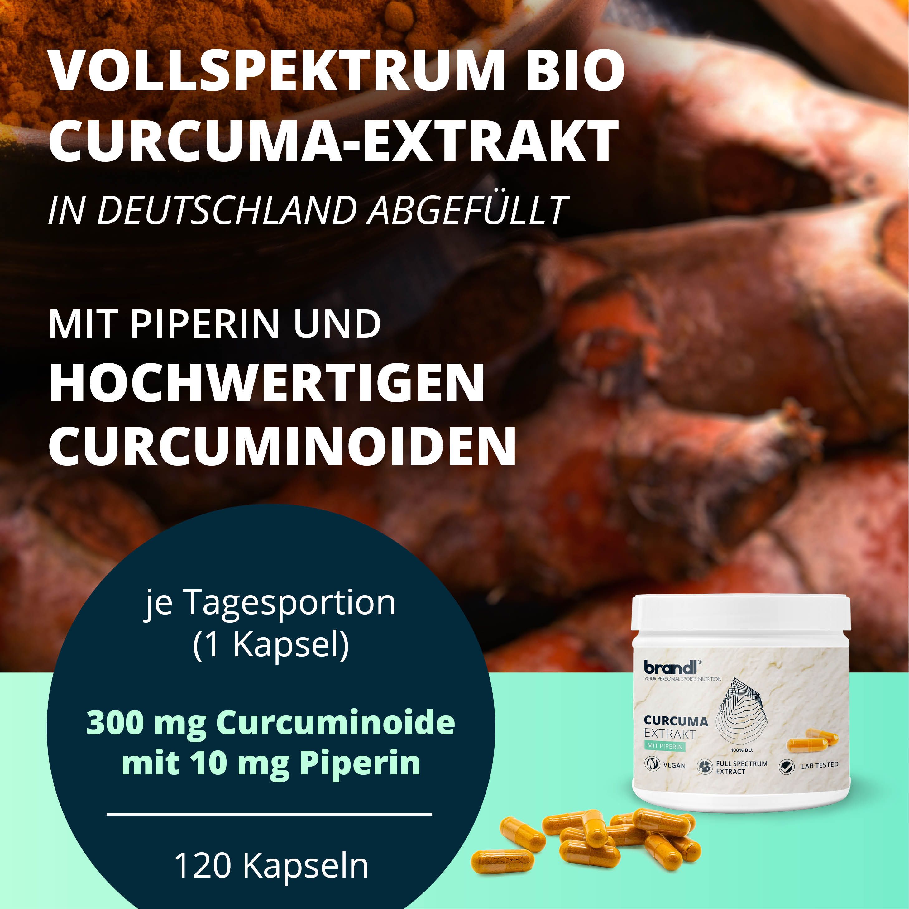 brandl® Curcuma Extrakt mit Curcumin (Curcuminoide) & Piperin 120 St ...