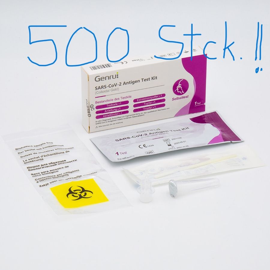 Genrui (500 Stück) Coronavirus 2019-nCoV Laientest / Selbsttest mit CE ...