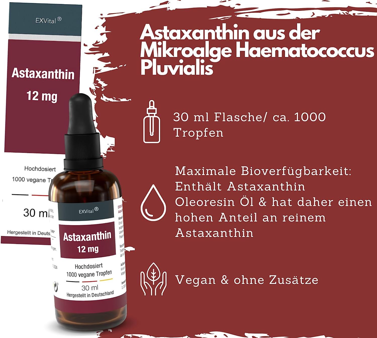 EXVital® Astaxanthin Tropfen, hochdosiert 30 ml - Shop Apotheke