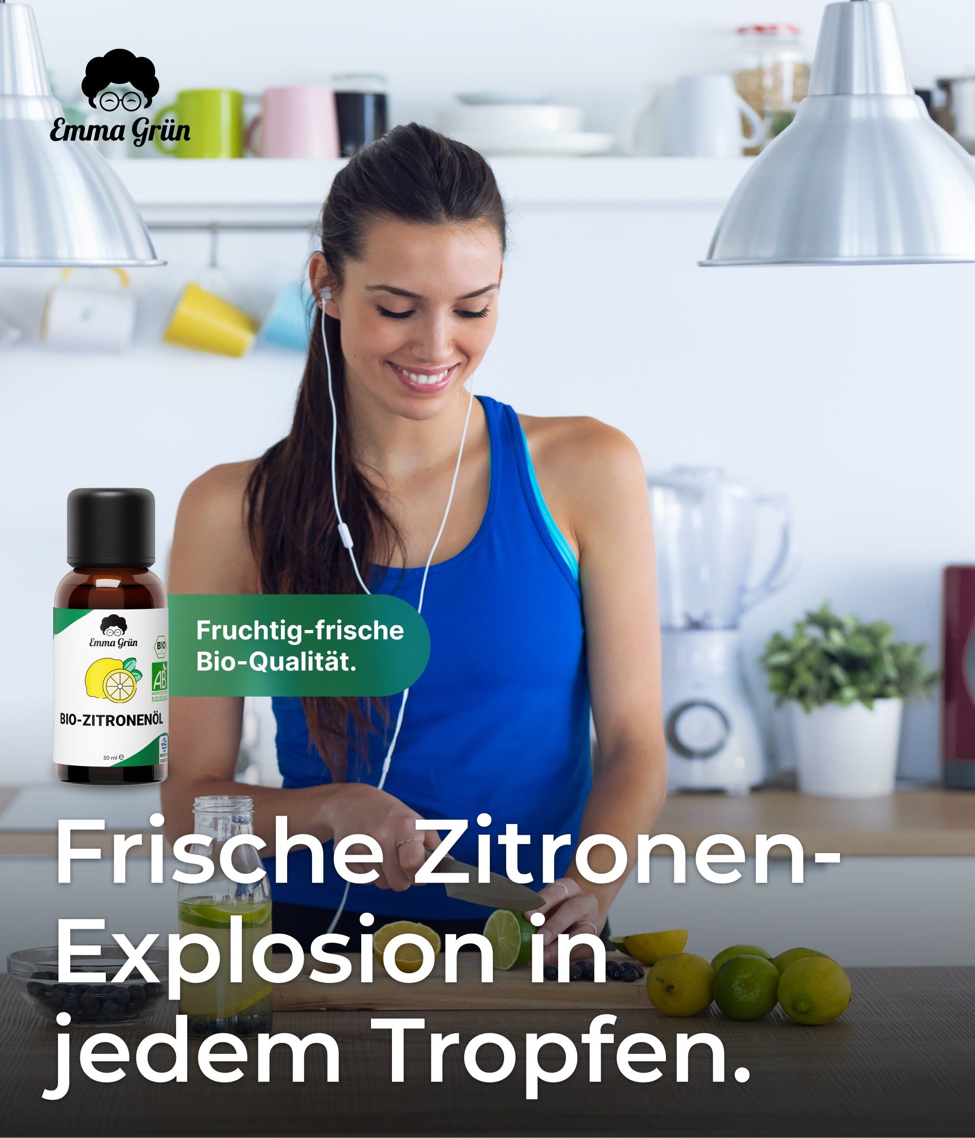 Emma Grün® Set ätherisches Bio Zitronenöl naturrein & hochdossiert 2x30 ...