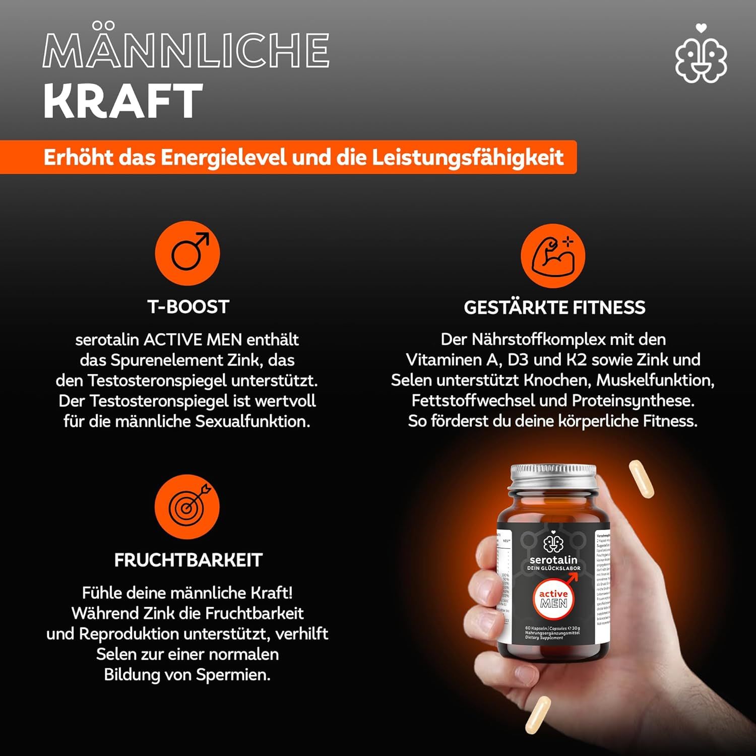 Serotalin® Active Men Hochdosierte Vitamine Für Männer 60 Kapseln