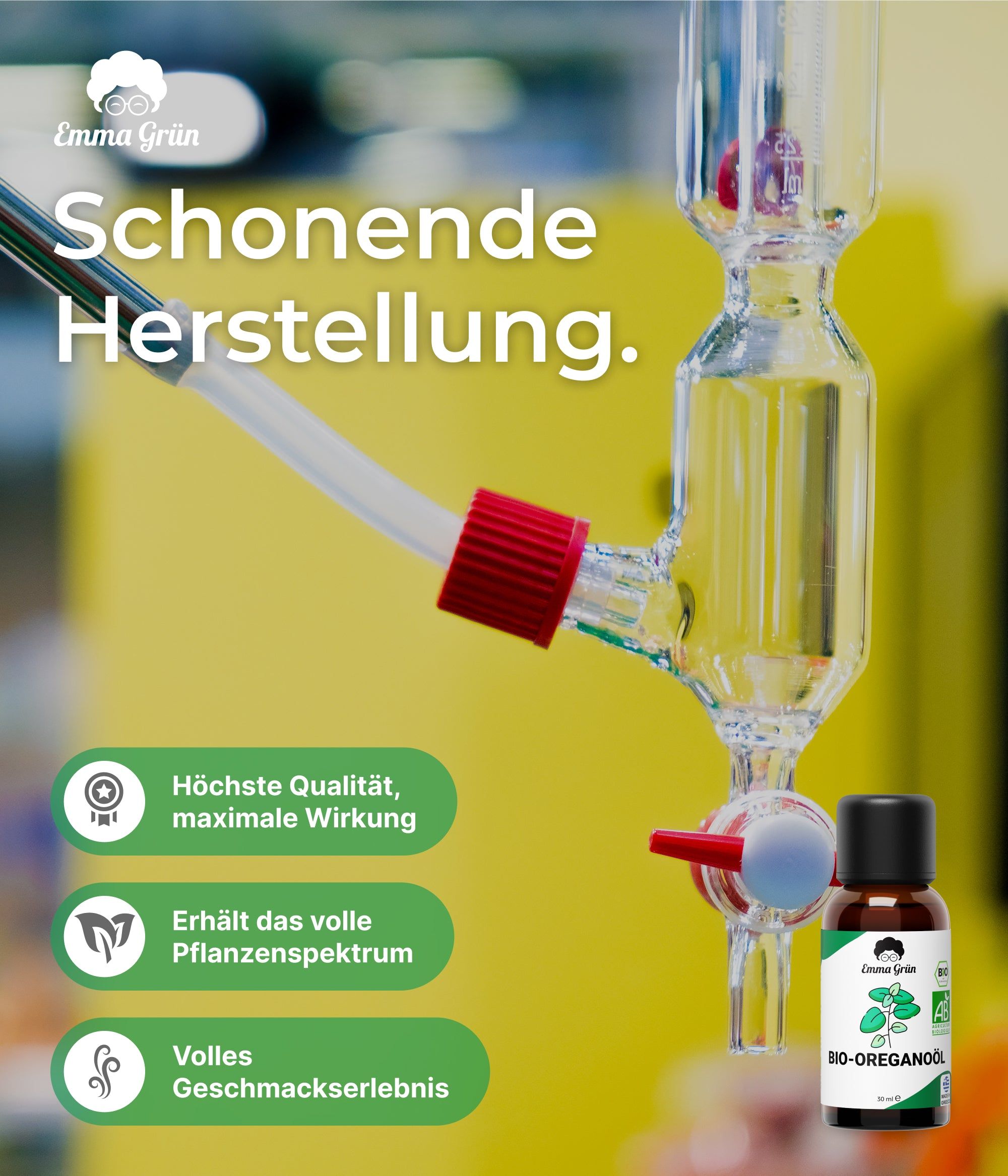 Emma Grün® ätherisches Bio Oreganoöl naturrein & hochdosiert 30 ml ...