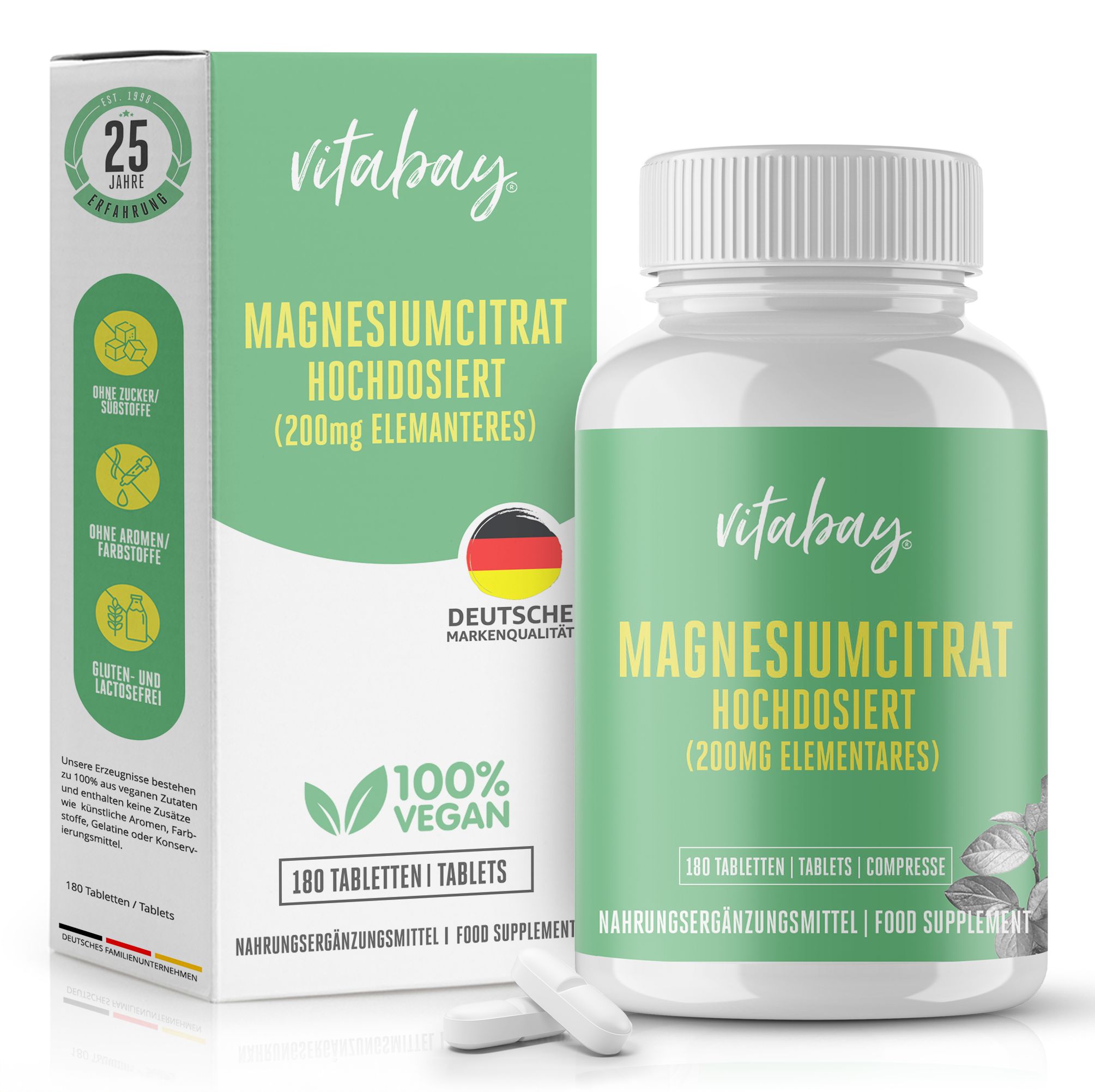 Vitabay Magnesiumcitrat 200 MG 180 St - Shop Apotheke