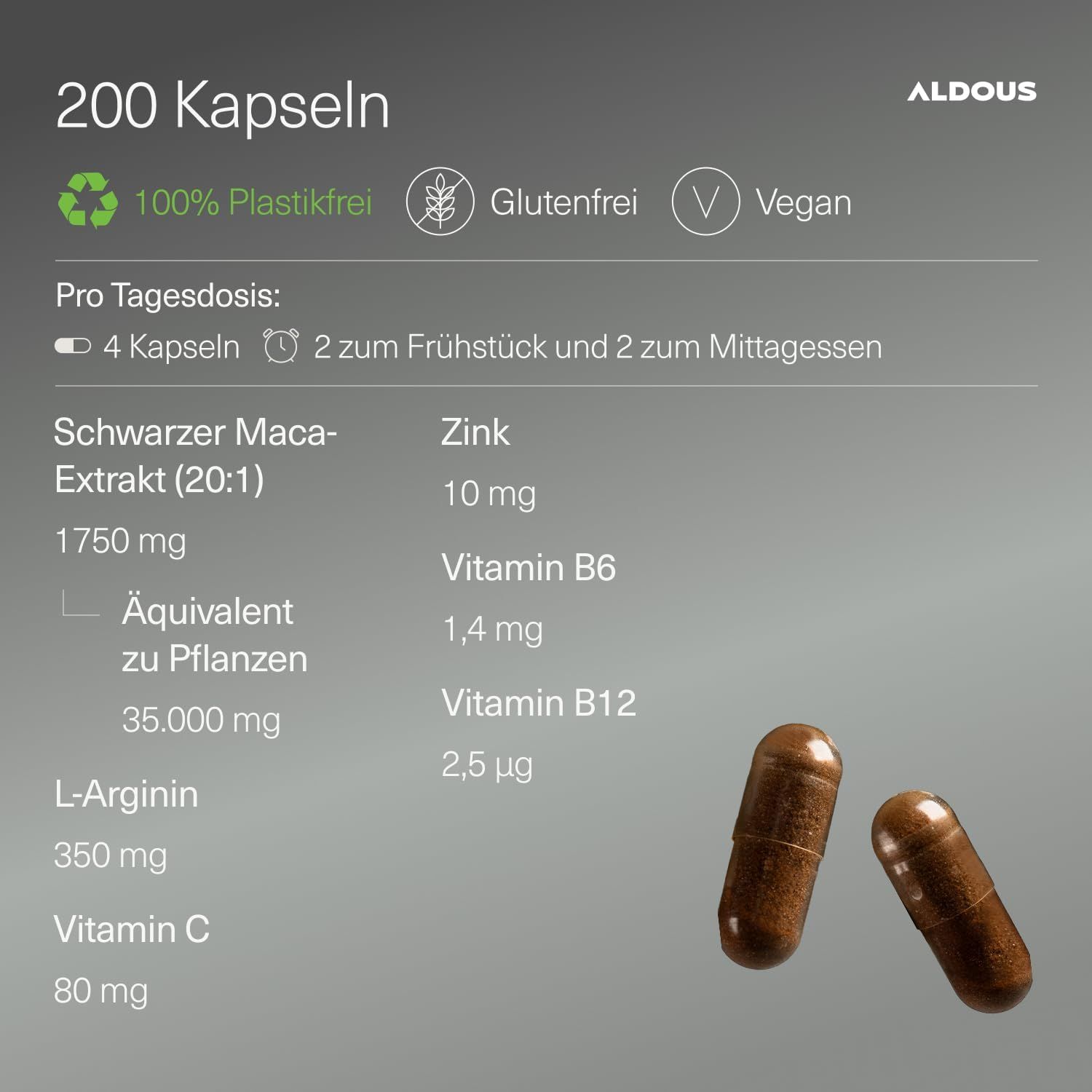 Aldous Maca Kapseln 200 St - Shop Apotheke
