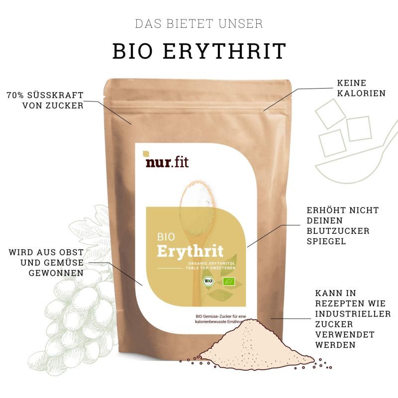 nur.fit BIO Erythrit 1000 g - Shop Apotheke