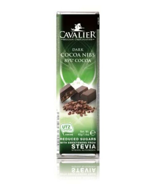Cavalier Dark Cocoa Nibs Chocolate Bar with 85% Cocoa and Stevia 0,04 ...