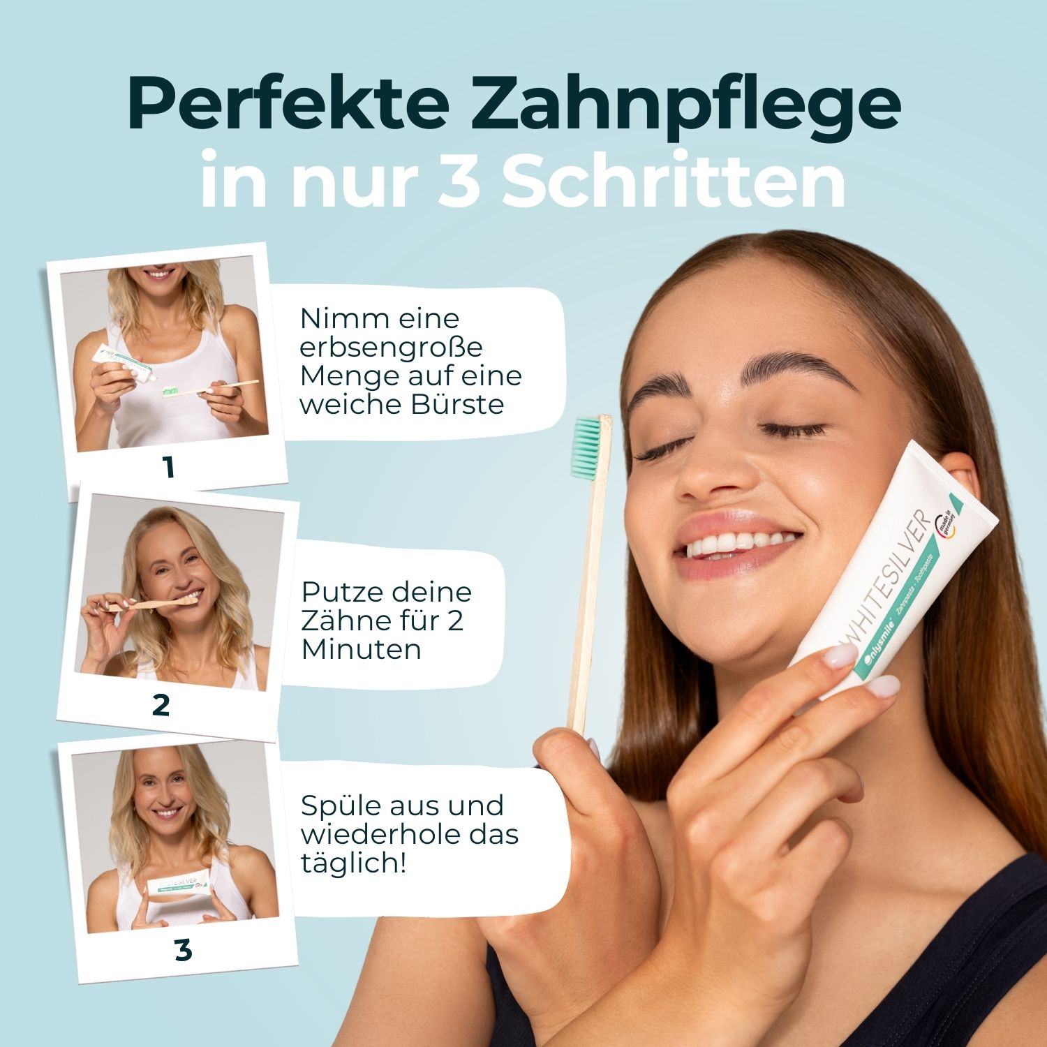 Onlysmile® WhiteSilver Zahnpasta 2er-Pack – Antibakterielle Premium ...