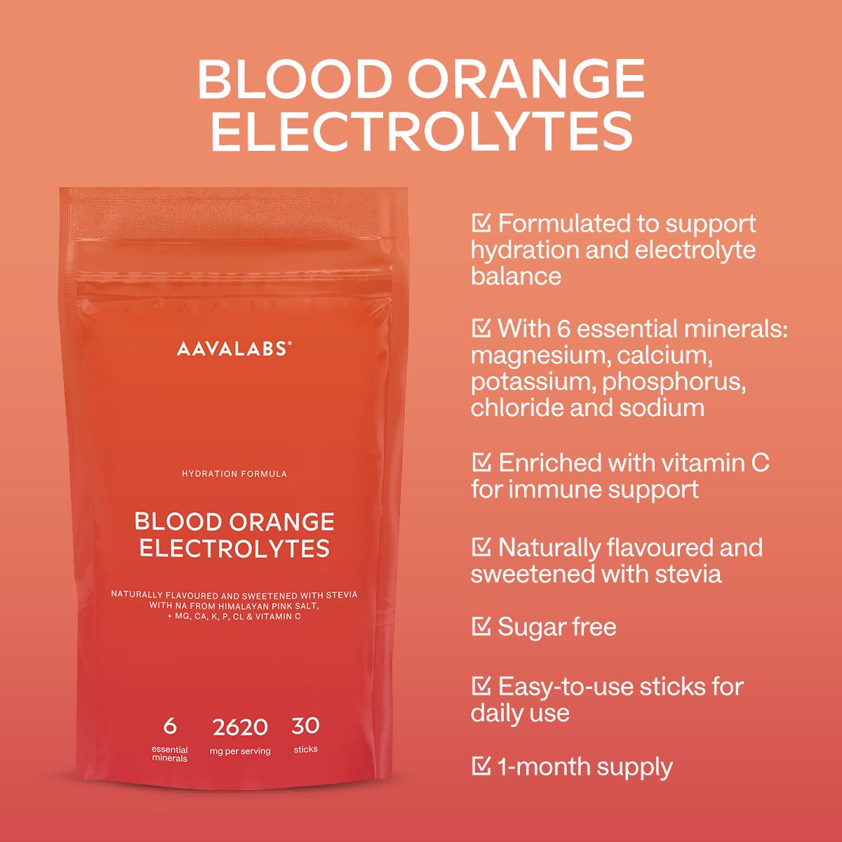 Aavalabs Elektrolyt Pulver Blutorange | Magnesium, Kalium & Vitamin C ...