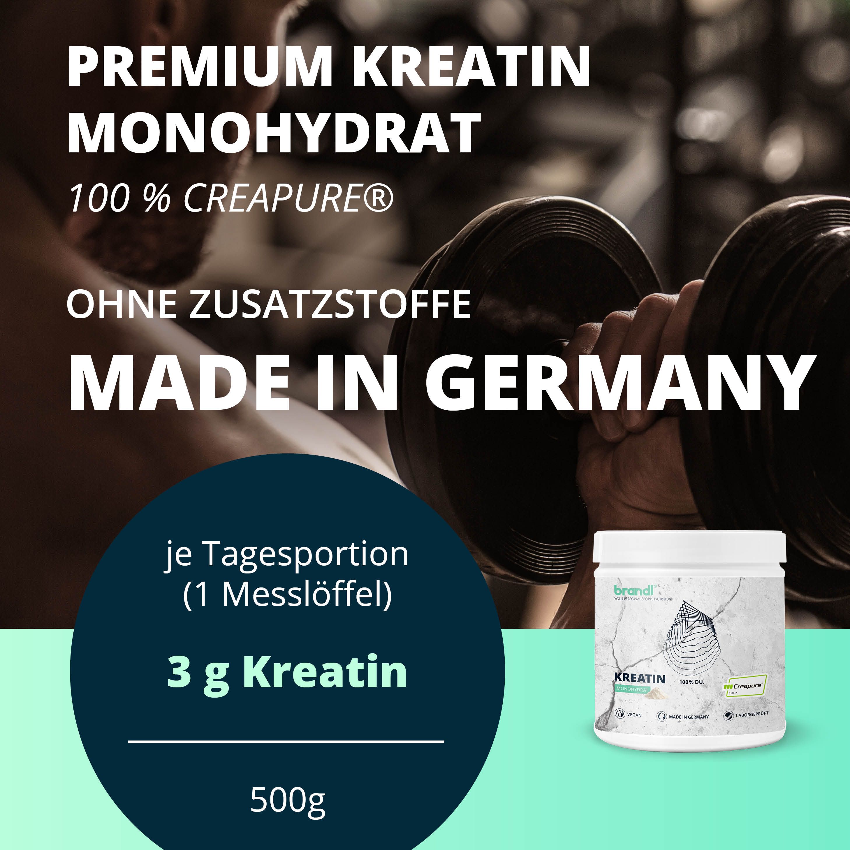 brandl® Kreatin CREAPURE Creatin Monohydrat Pulver | 100% Made in ...