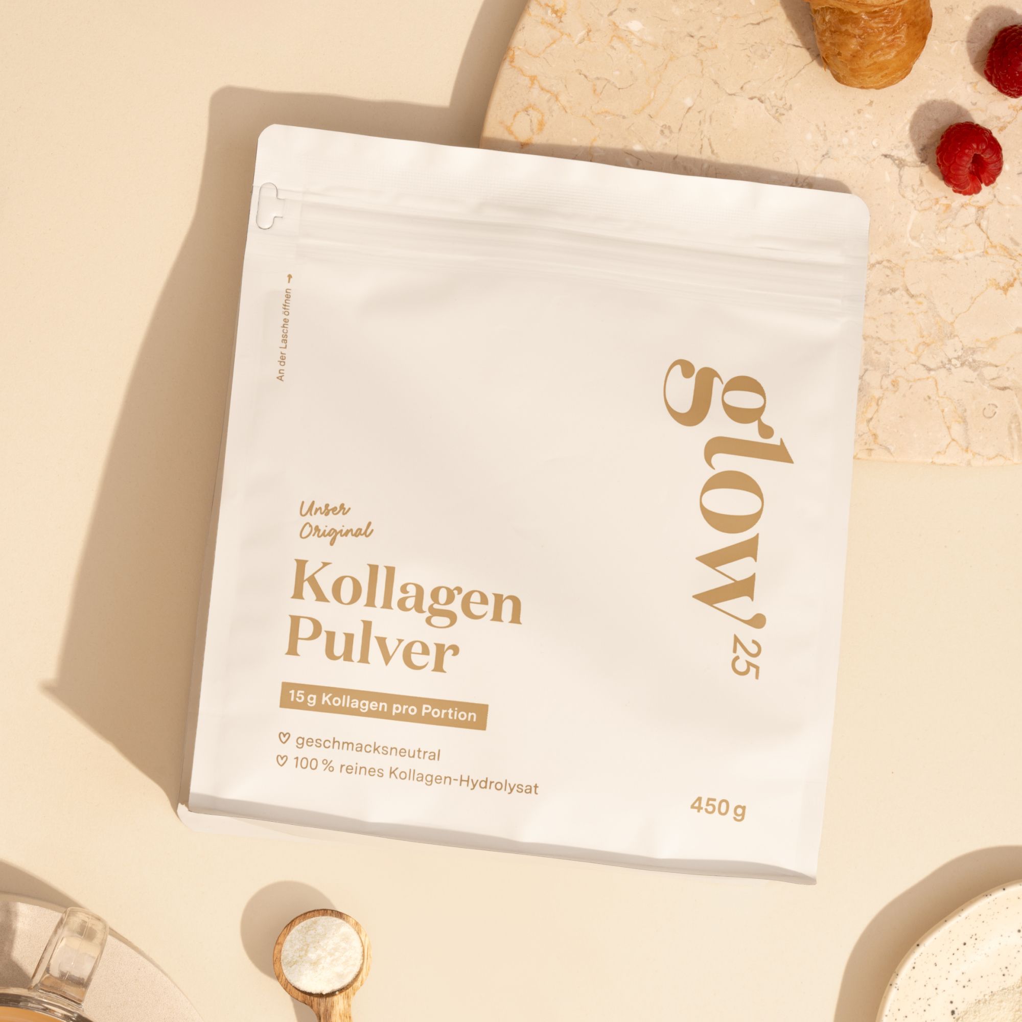 Glow25® Collagen Pulver [450g] - Das Original - Premium Kollagen ...