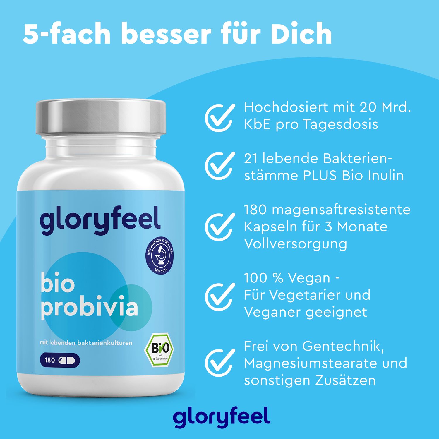 gloryfeel® Bio Probivia Bakterienkulturen Kapseln 180 St - Shop Apotheke